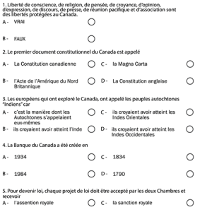 Livret d’exercices | Citoyenneté Canadienne